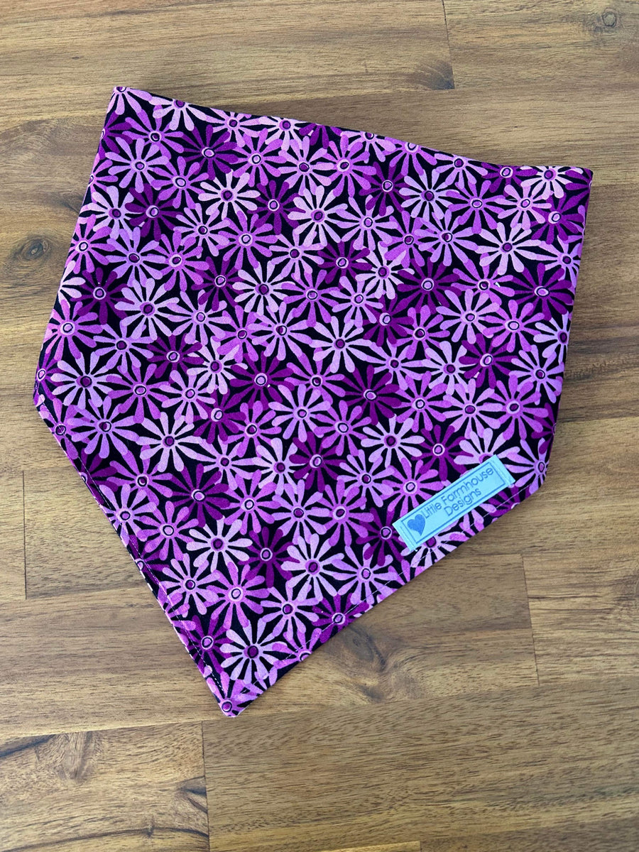 Neck Scarf - Purple Flowers – Little Farmhouse Designs